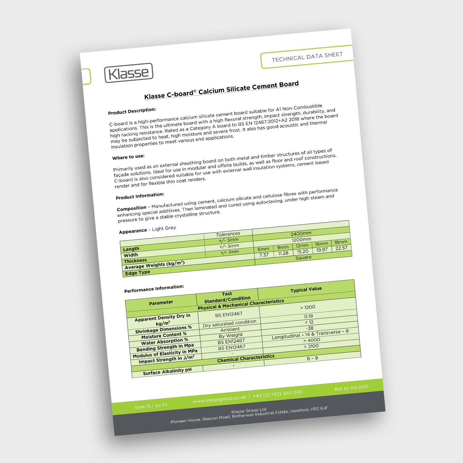 Klasse C-board Cement External Sheathing Board | Building Envelope